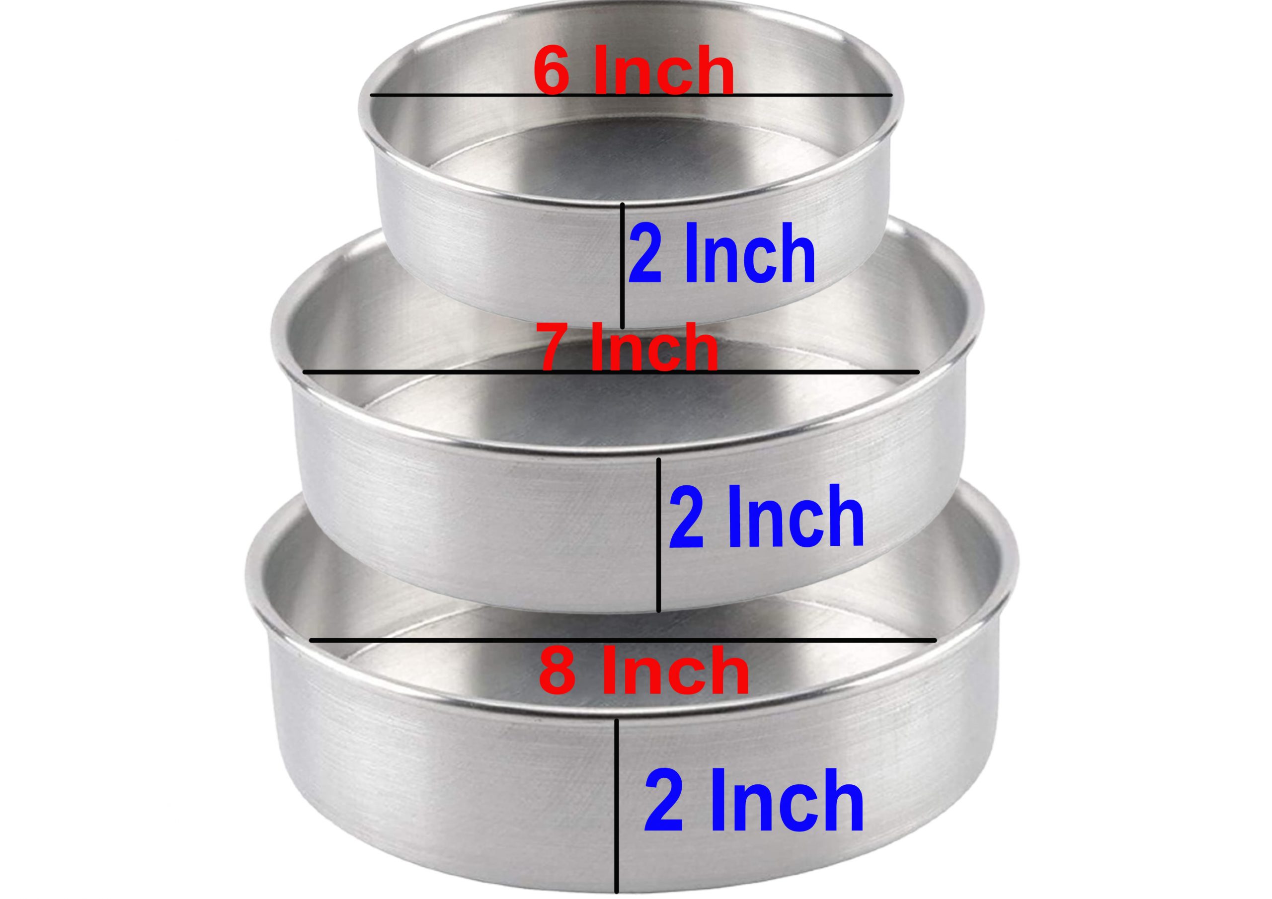 BAJAJ VACCO® Anodized Aluminium Baking/Cake Moulds (Set of Three) Round ...